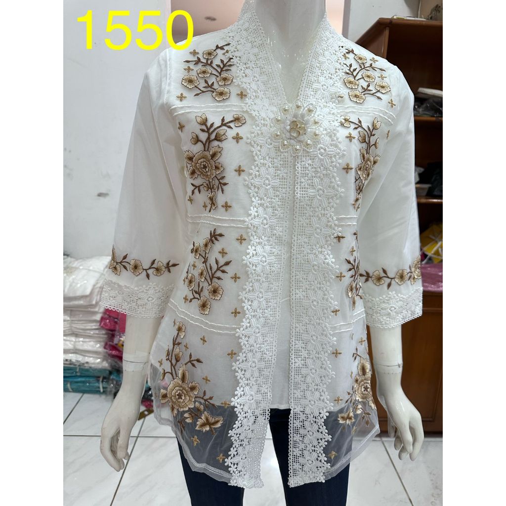 Jual 1508 kebaya rompi organdi alexuez premium brukat /kebaya encim ...