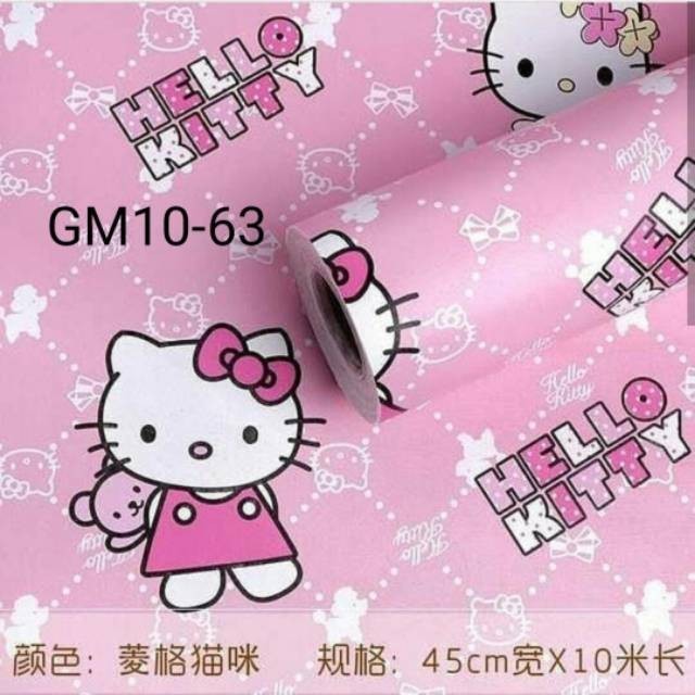 Jual Wallpaper stiker dinding karakter hello kitty lucu motif anak anak 45CM X 8-10M | Shopee ...