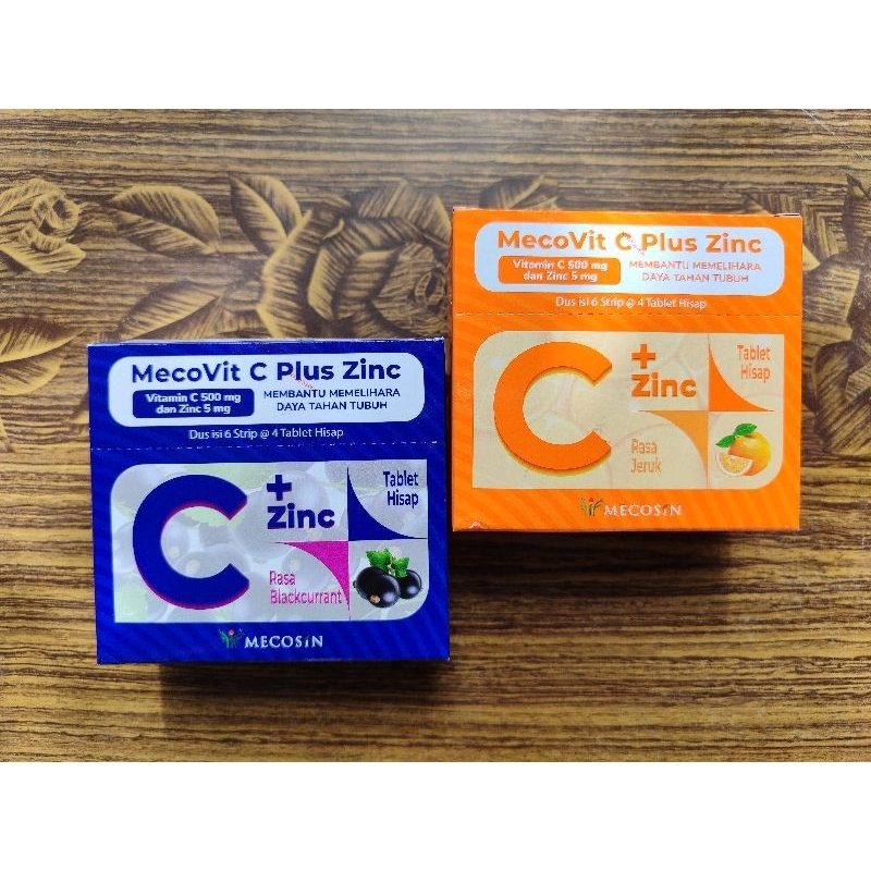Jual Mecovit Vitamin C 500mg dan Zinc Tablet Hisap (1 box 24 tablet ...