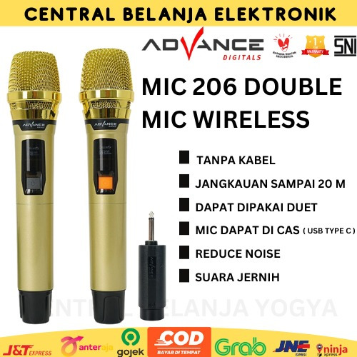 Jual MIC WIRELESS DOUBLE 2 MICROPHONE PROFESIONAL WIRELESS KARAOKE BISA ...