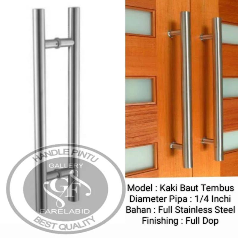 Jual 1 Meter Handle Pintu Kaki Baut Tembus Stainless Steel Gagang Pintu ...