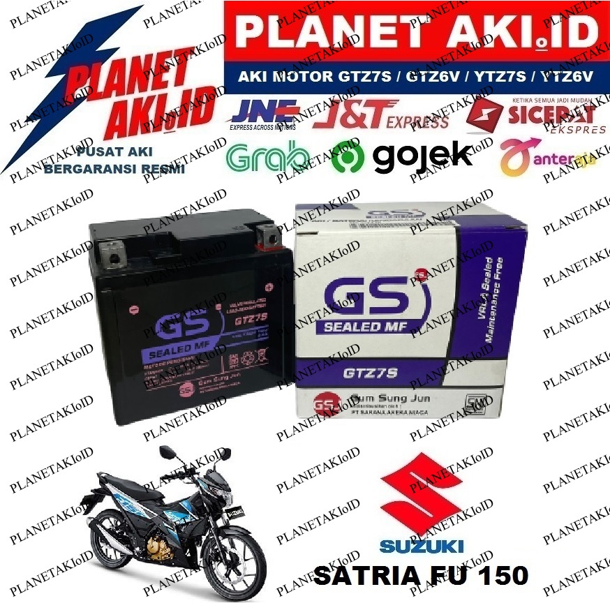 Jual Aki Motor Suzuki Satria F150 F 150 GTZ7S Accu Kering MF | Shopee ...