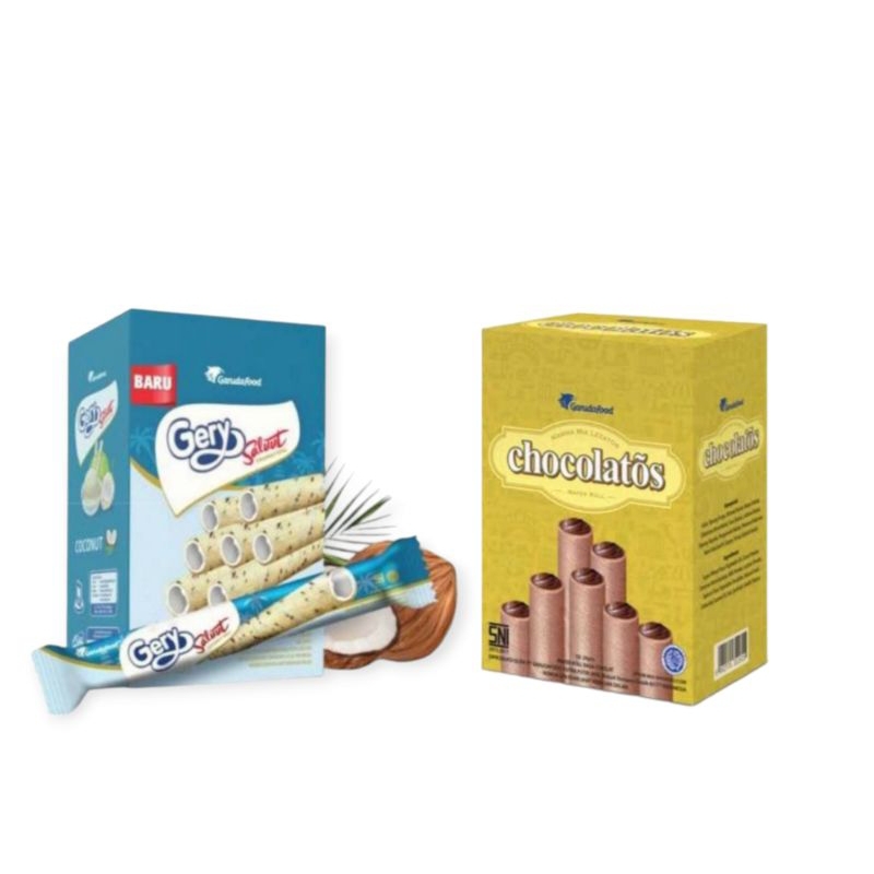 Jual GERY CHOCOLATOS/SALUT COCONUT ROLL WAFER 24 PCS/BOX | Shopee Indonesia
