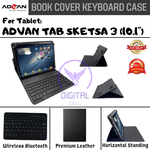 Jual ADVAN TAB SKETSA 3 10.1 INCH 2023 BOOK COVER FLIP STAND KEYBOARD ...
