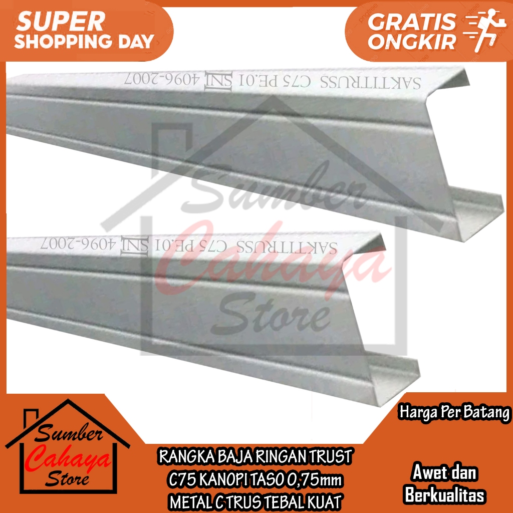 Jual [Kargo] Rangka Baja Ringan Trust C75 Kanopi Taso 0,75mm Metal C ...