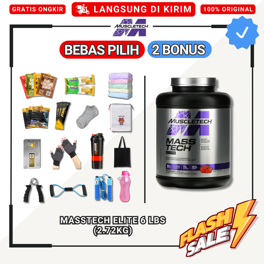 Jual [GARANSI ORIGINAL] Muscletech masstech elite mass tech gainer 6lbs ...