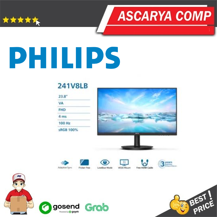 Jual Monitor Philips 241V8LB VA 100Hz Full HD VGA HDMI 241V8LB | Shopee ...