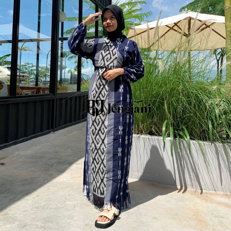 Jual Gamis Tenun Etnik Maxy Laluna | Tenun Troso Ori Handmade Jepara | Shopee Indonesia