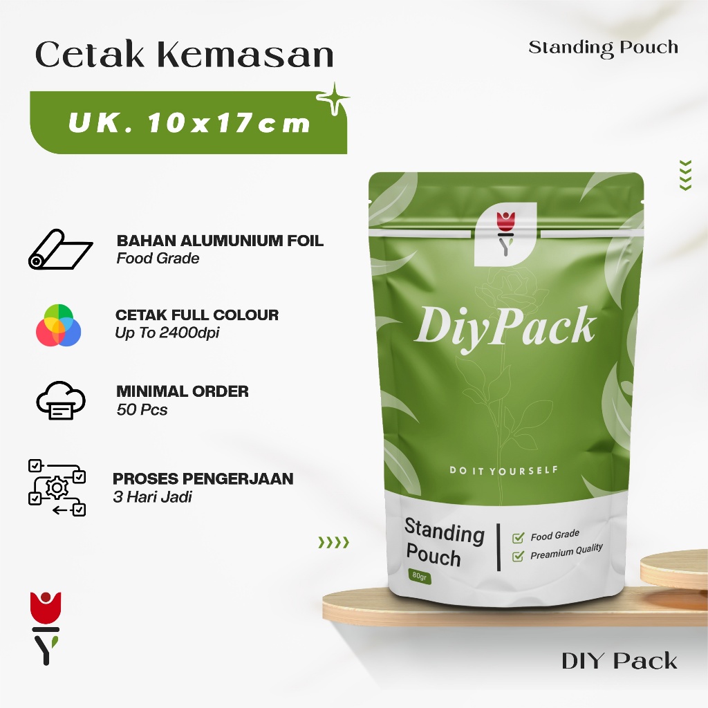 Jual Diypack - Cetak Kemasan Standing Pouch Ukuran 10x17 Untuk Kemasan ...