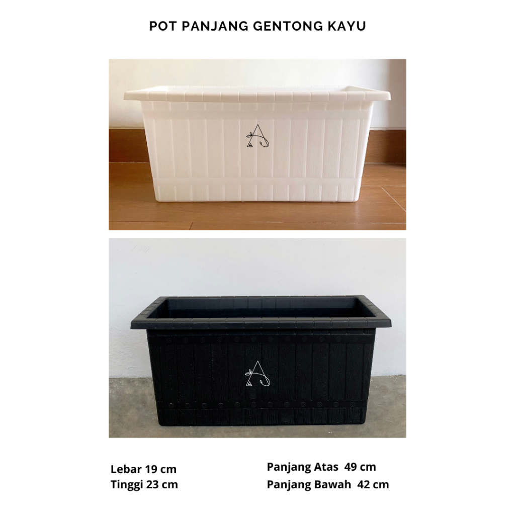 Jual Pot Panjang Gentong Kayu P49 cm | Pot Panjang | Pot Tanaman Hias ...