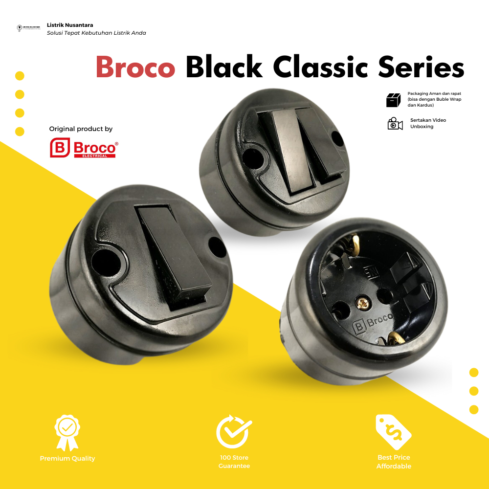 Jual Broco Saklar Seri Tunggal Stop Kontak OB Bulat Classic Standar ...