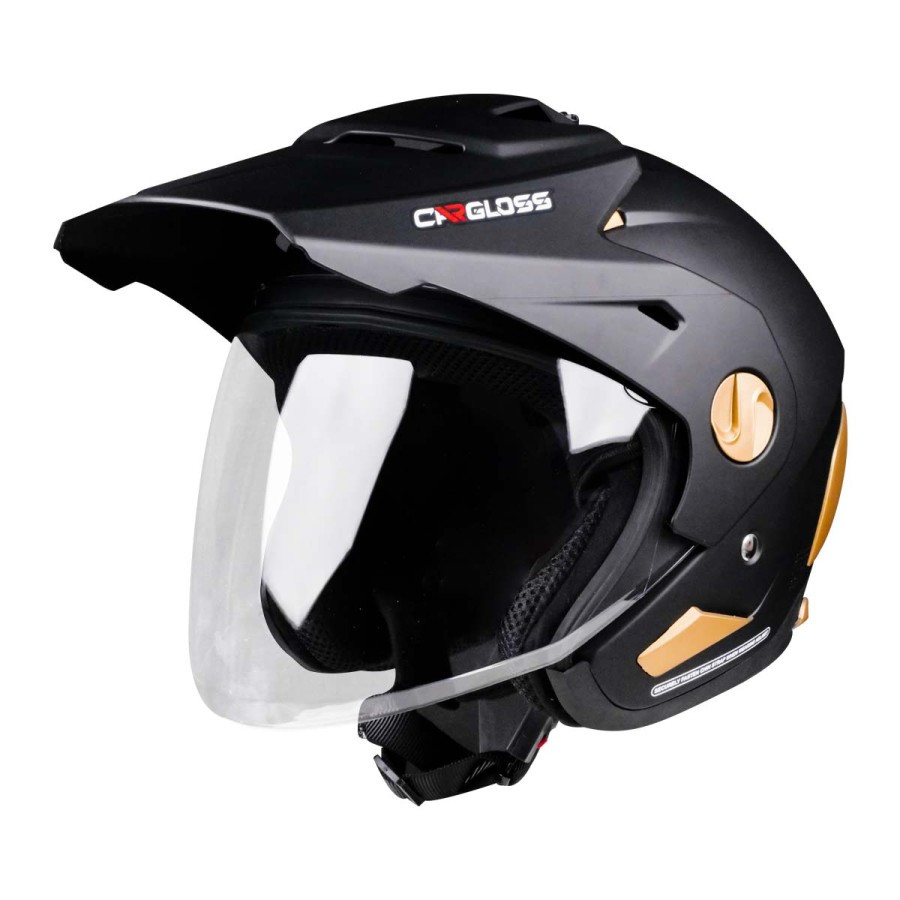 Jual Helm Cargloss Former Text CR Matt - Black Gold Black Doff | Shopee ...