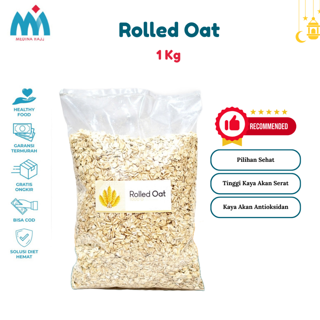 Jual Reguler Rolled Oat 1 kg - Oatmeal Sereal Gandum Utuh Original ...