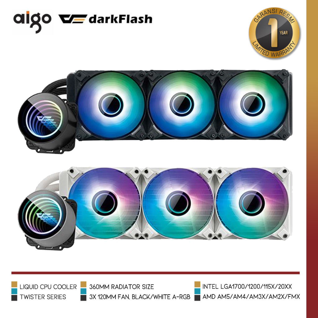 Jual darkFlash Twister DX360 V2 | 360mm AIO Liquid Cooling | Shopee ...