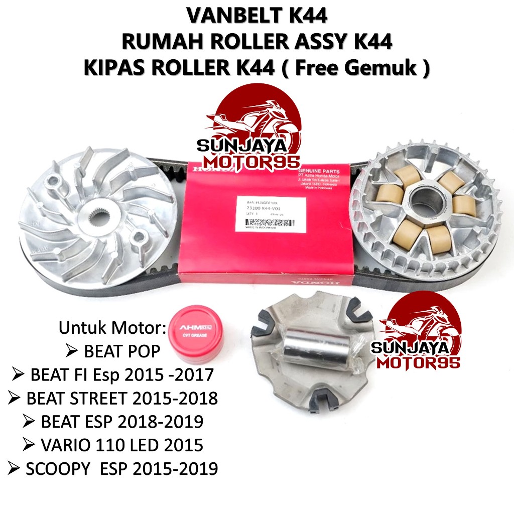 Jual Paket Rumah Roller SET Kipas Roller CVT + Vanbelt Beat POP - Beat Street - Vario 110 led ...
