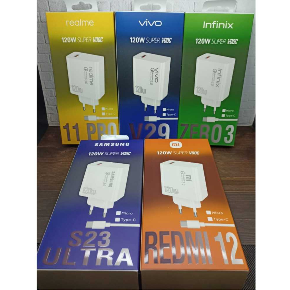 Jual Charger Original Super Vooc FastCharging 120W Brand HP Kabel USB ...