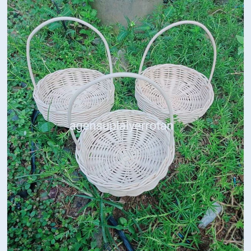 Jual keranjang rotan mini diameter 15 cm full rotan halus | Shopee ...
