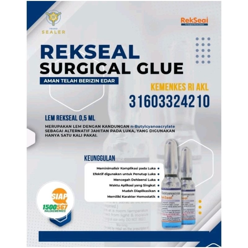 Jual Lem Sunat dan Luka TeknoSeal Rekseal Reakseal Surgical Glue 0,5ml ...
