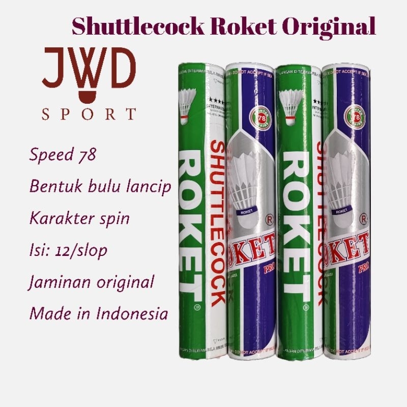 Jual Shuttlecock Roket Original Isi 12 per slop kok badminton ...
