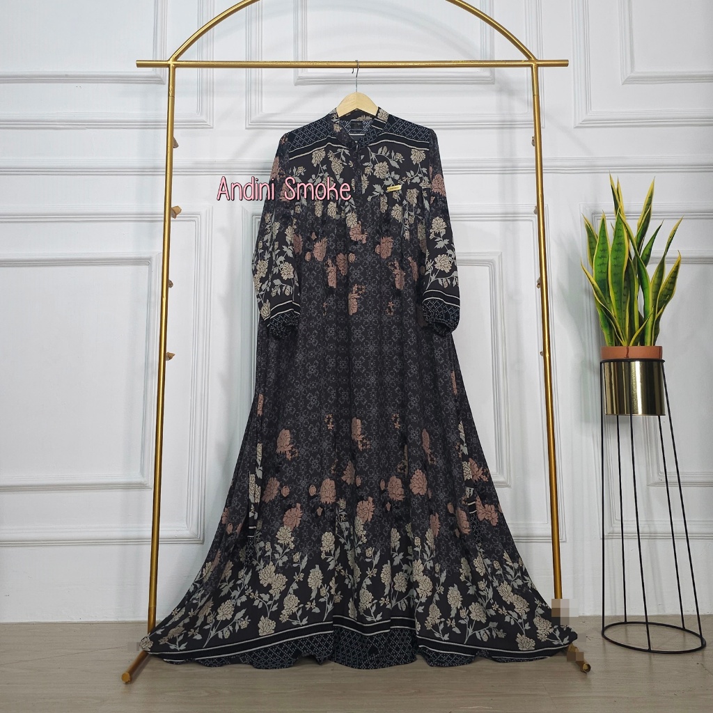 Jual Gamis Muslim Wanita Terbaru Kalina Dress Motif Kekinian Bahan ...