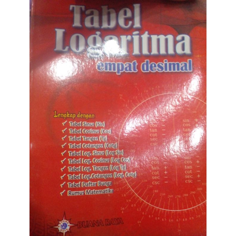 Jual TABEL LOGARITMA LENGKAP RUMUS MATEMATIKA | Shopee Indonesia
