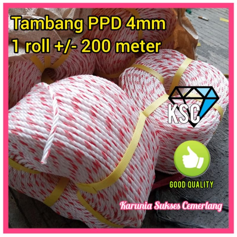 Jual TAMBANG 4MM PPD / TALI TAMBANG PPD 4MM / TAMPAR / TALI 4MM / TAMBANG KAPAL / TAMBANG ...