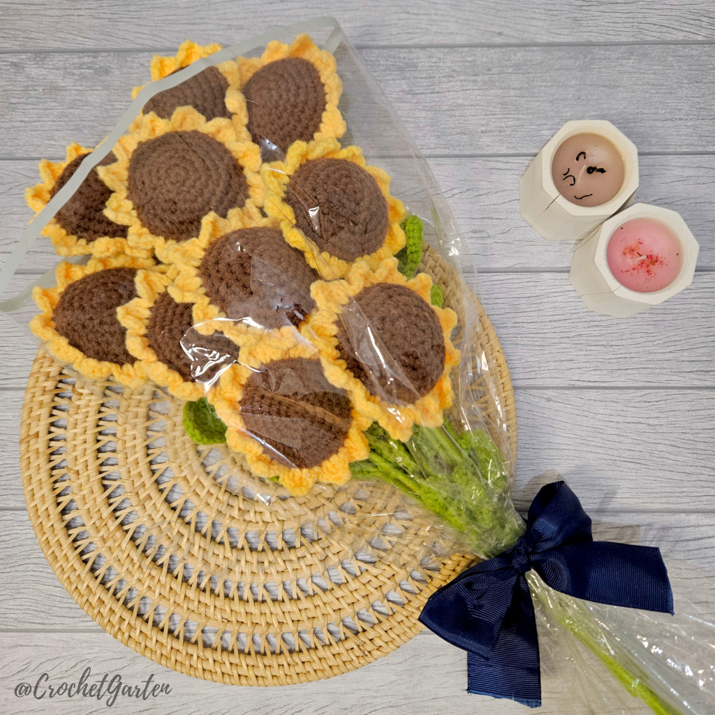 Jual BOUQUET PLASTIK BUNGA RAJUT UKURAN BESAR Plastic Bouquet Buket ...