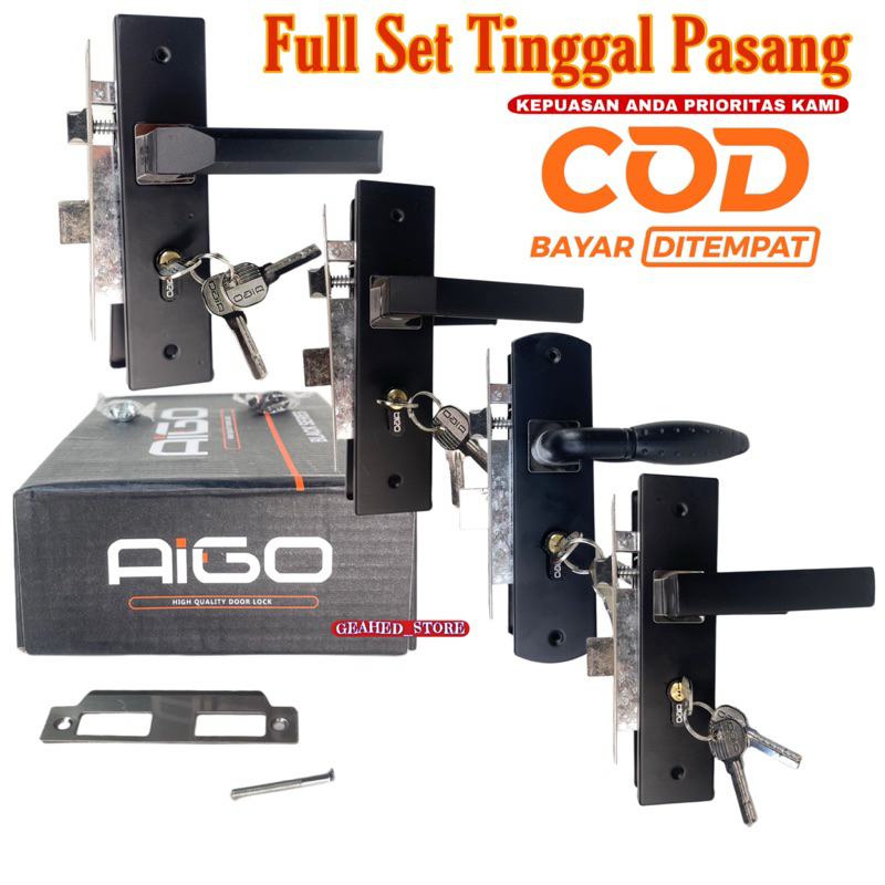 Jual Gagang Kunci Pintu / Handle Pintu Komplit Murah Black Series ...