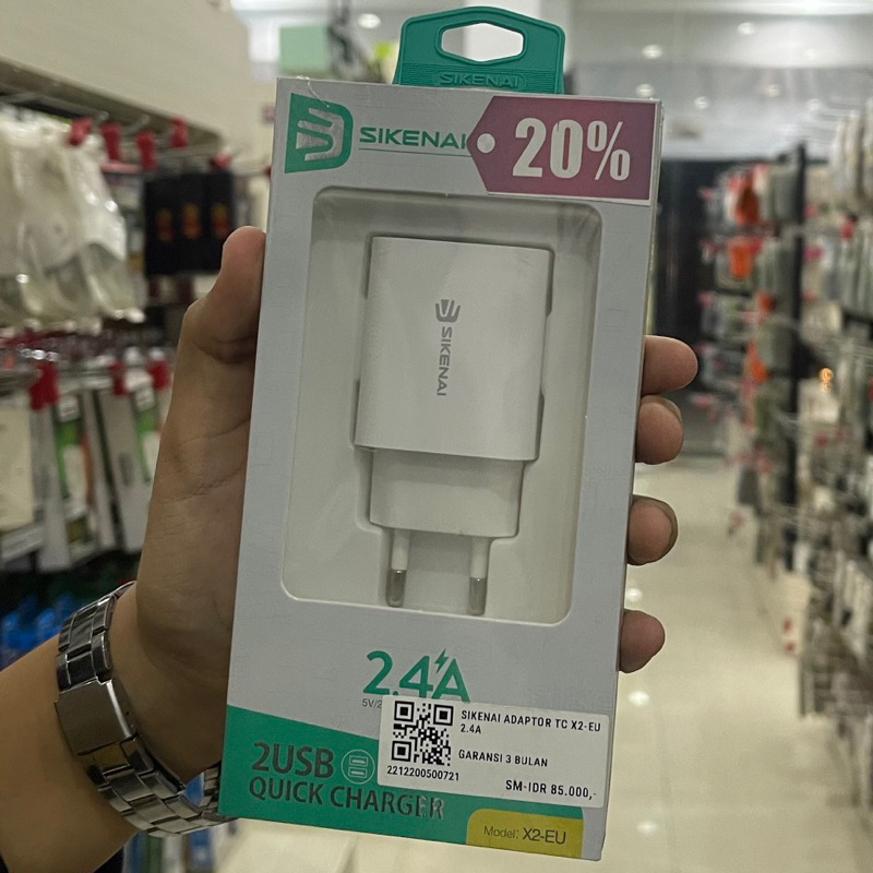Jual ADAPTOR CHARGER SIKENAI X2-EU 2.4A 100% ORIGINAL FAST CHARGING USB ...