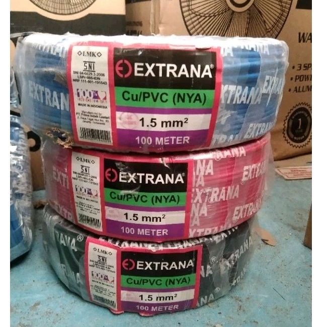 Jual Kabel NYA Extrana 1x1,5mm² 100 meter / kabel kawat tunggal Extrana ...