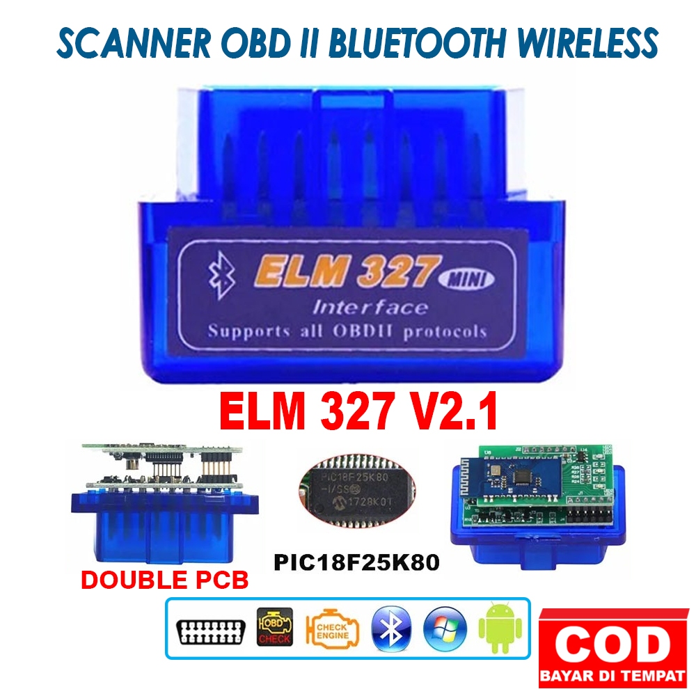 Jual ELM327 Mini OBD OBD2 Bluetooth Wireless Car Scanner V2.1 Alat Scan ...