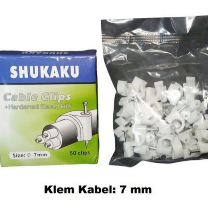 Jual Klem Kabel Paku Beton Klip Kabel SHUKAKU no 7 mm | Shopee Indonesia