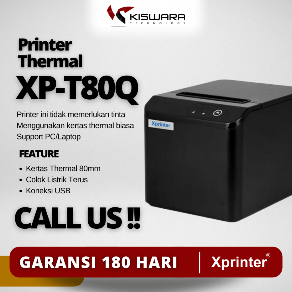 Jual Printer Thermal 80mm Xprinter XP-T80Q - USB Tanpa Bluetooth | Shopee Indonesia