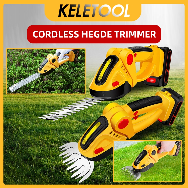 Jual 2in1 Alat Potong Rumput Cordless Garden Shear Set Hedge Trimmer ...