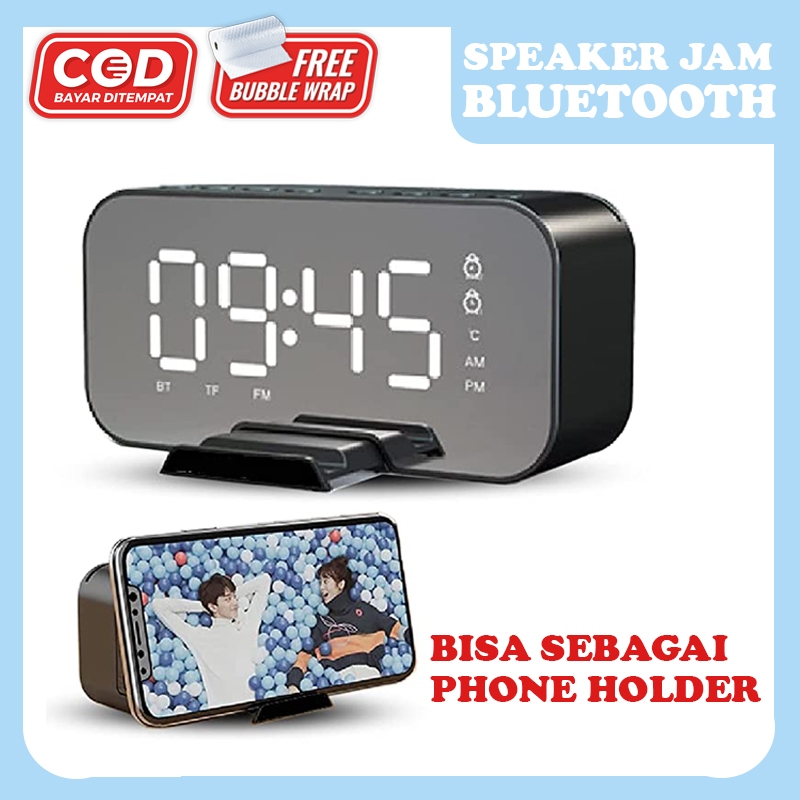 Jual Speaker Jam Alarm Bluetooth Portable Dan FM Radio Wireless Bass Mini Stereo Original ...