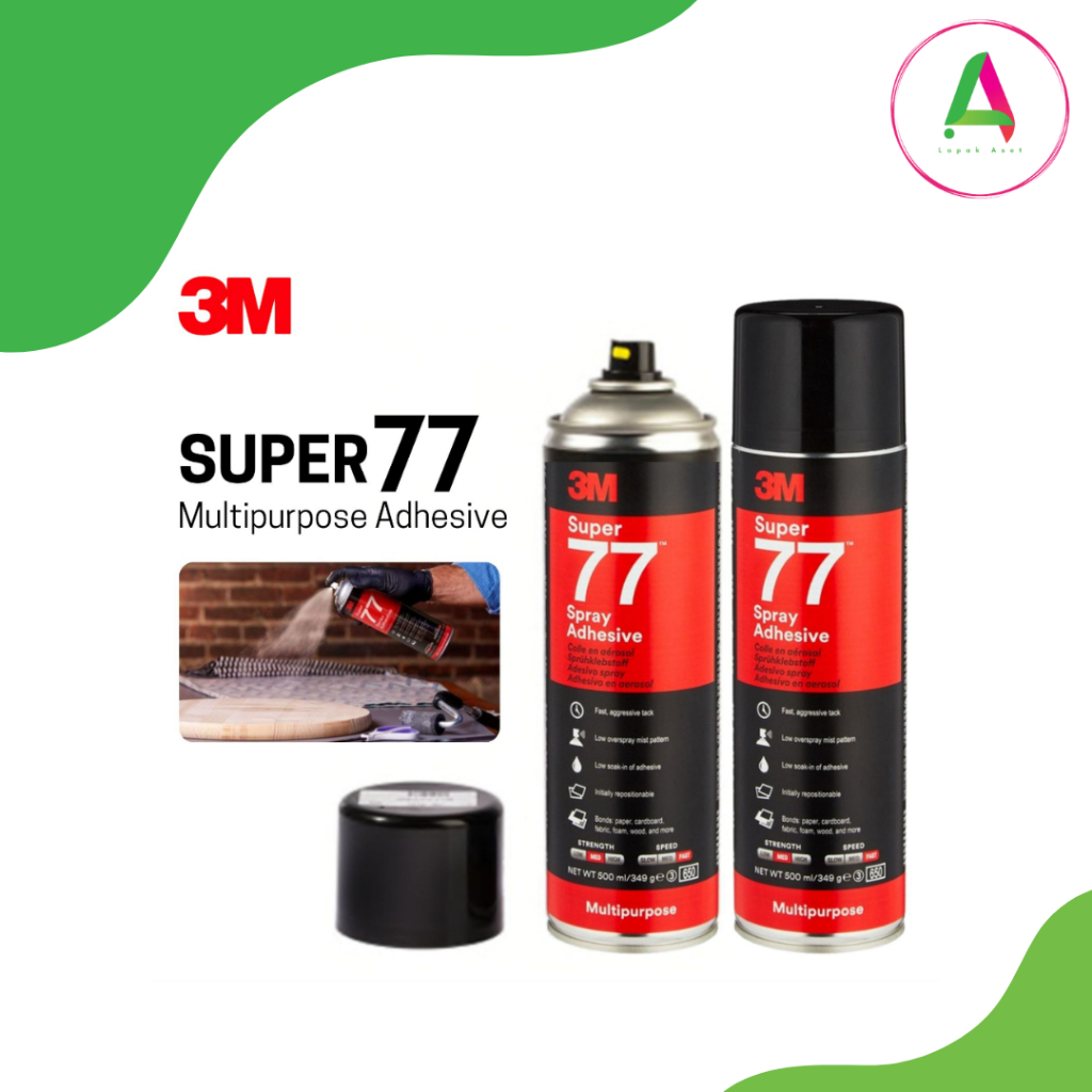 Jual 3M™ Super 77™ Multipurpose Spray Adhesive, Net Wt 13.2 oz 375g Lem ...