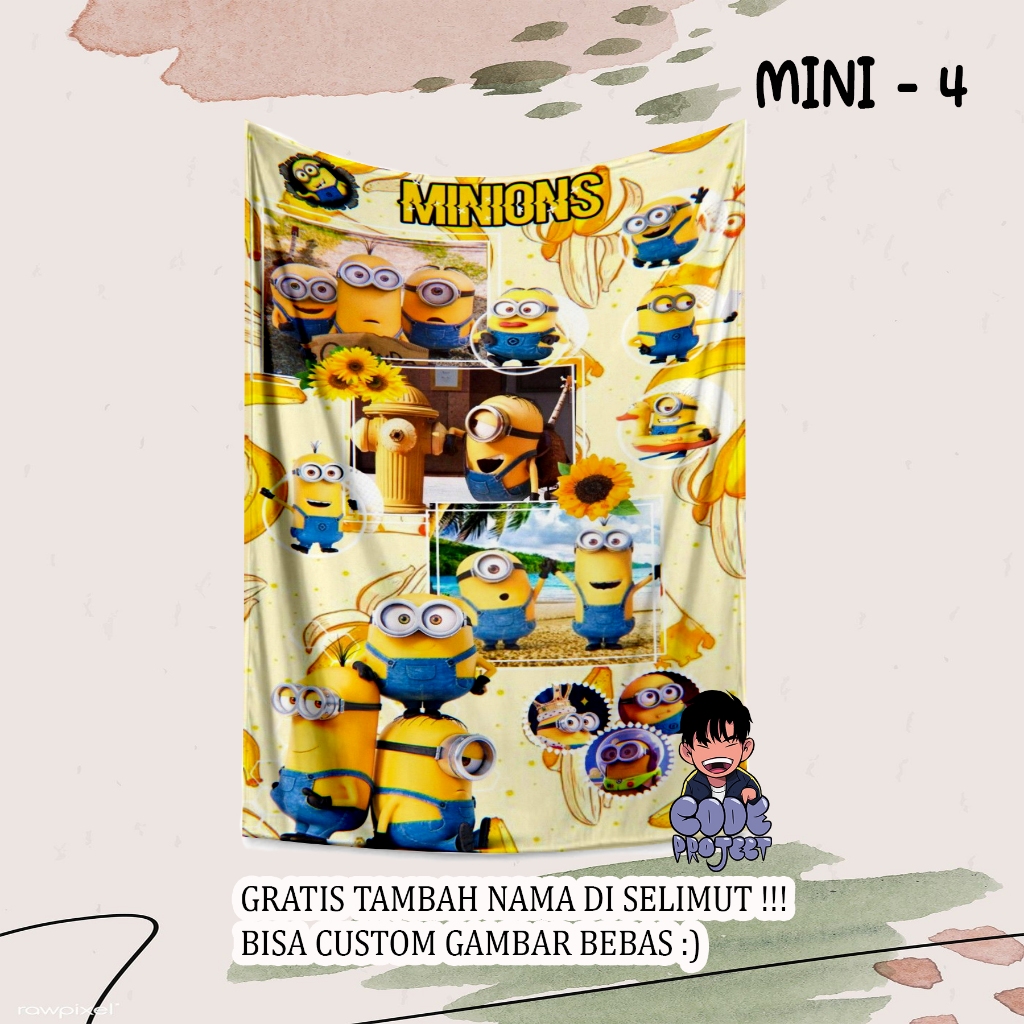Jual SELIMUT MINIONS - selimut anak karakter minions - selimut karakter ...