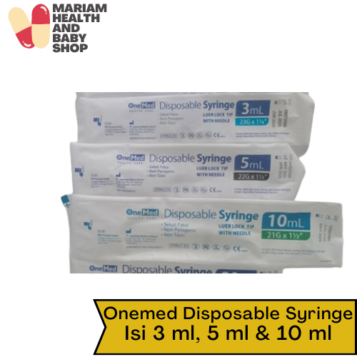 Jual Spuit Onemed Syringe Disposible Alat Suntikan 3 mL 5 ml & 10 ml | Shopee Indonesia