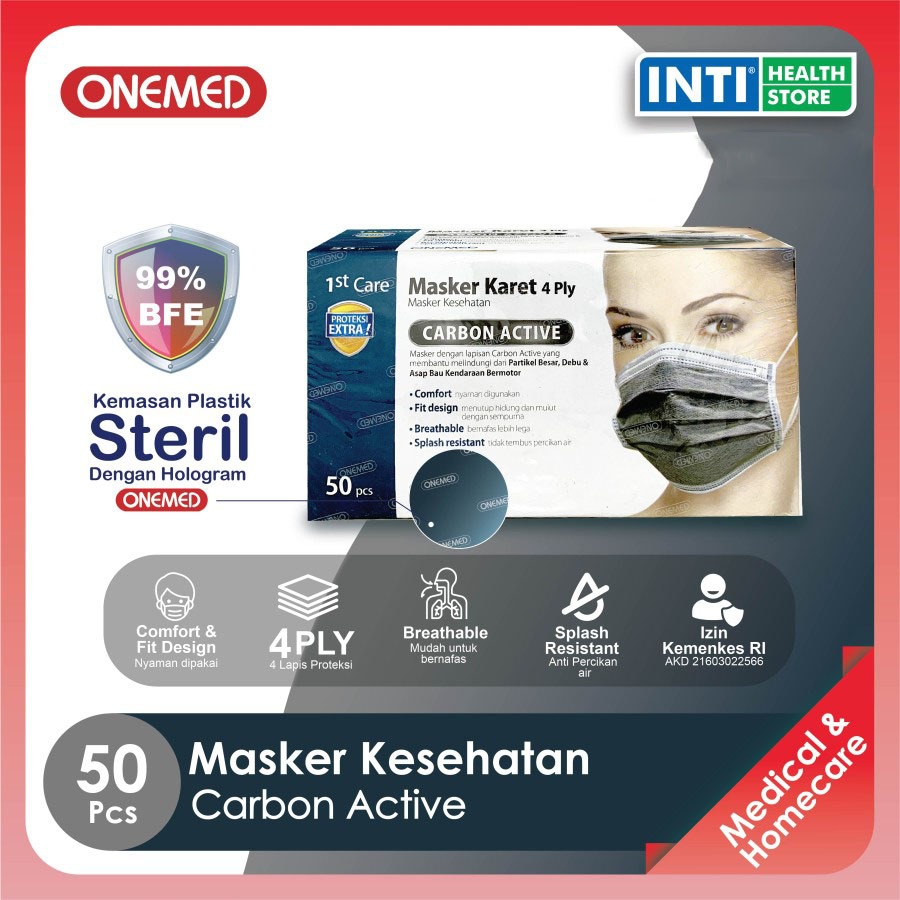 Jual Onemed | Masker Carbon Active 4 Ply | Masker Karbon | Masker Medis ...