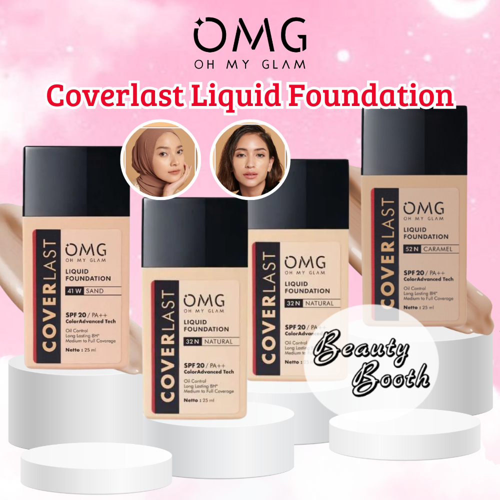 Jual OMG Oh My Glam Coverlast Liquid Foundation full Coverage 25ml ...