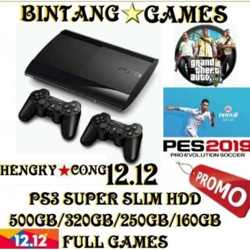 Jual Ps3 Playstation 3 Super Slim /HDD 500GB/320GB/250GB/160GB | Shopee Indonesia