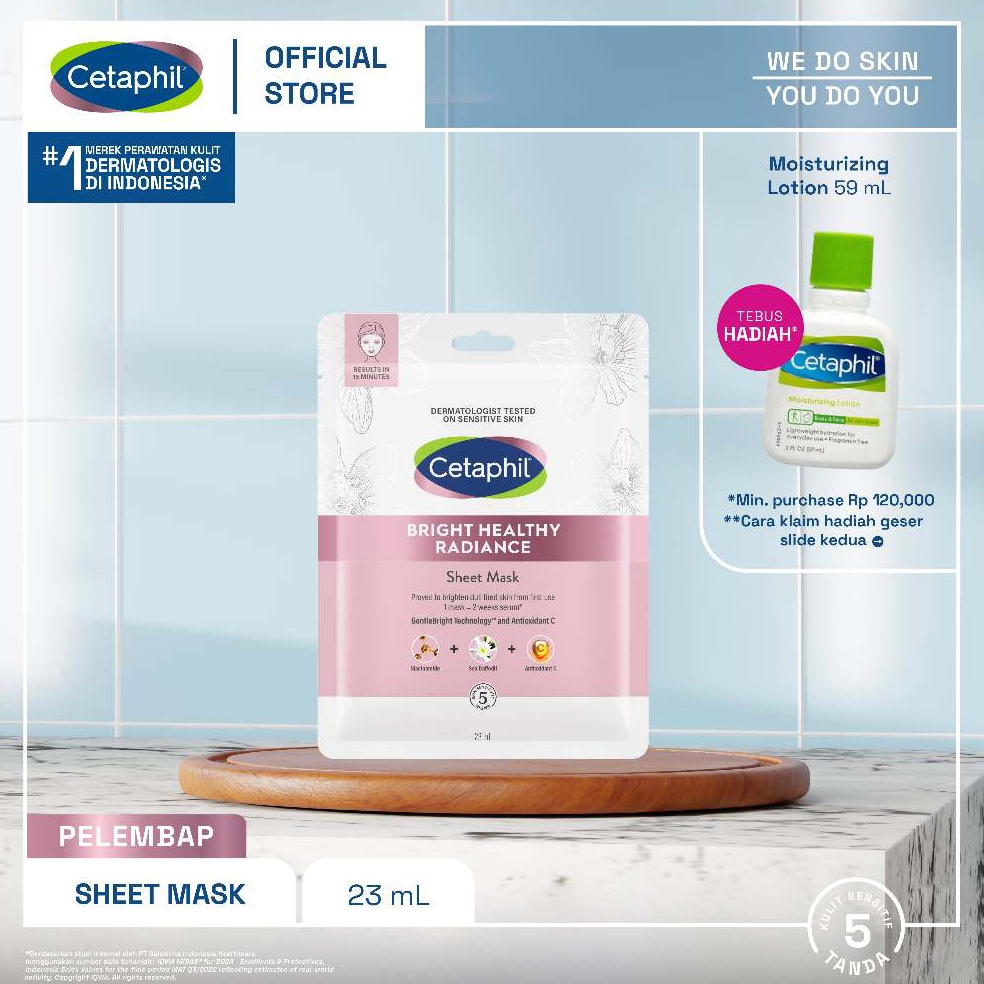 Jual Cetaphil Bright Healthy Radiance Instant Radiance Mask 23ml dengan ...