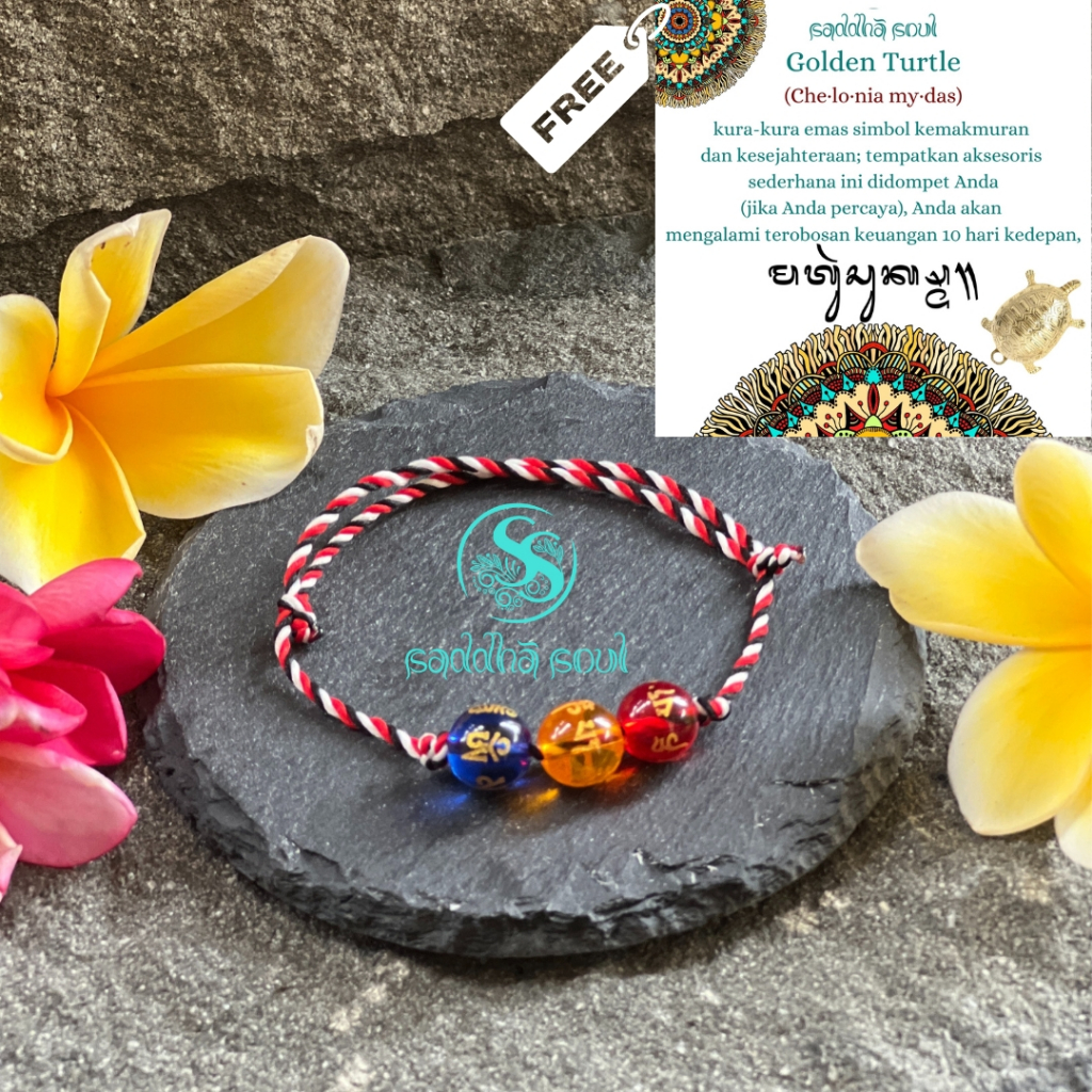 Jual Gelang Tridatu Tiga Kristal Aura Rejeki Asli Khas Bali Original | Shopee Indonesia