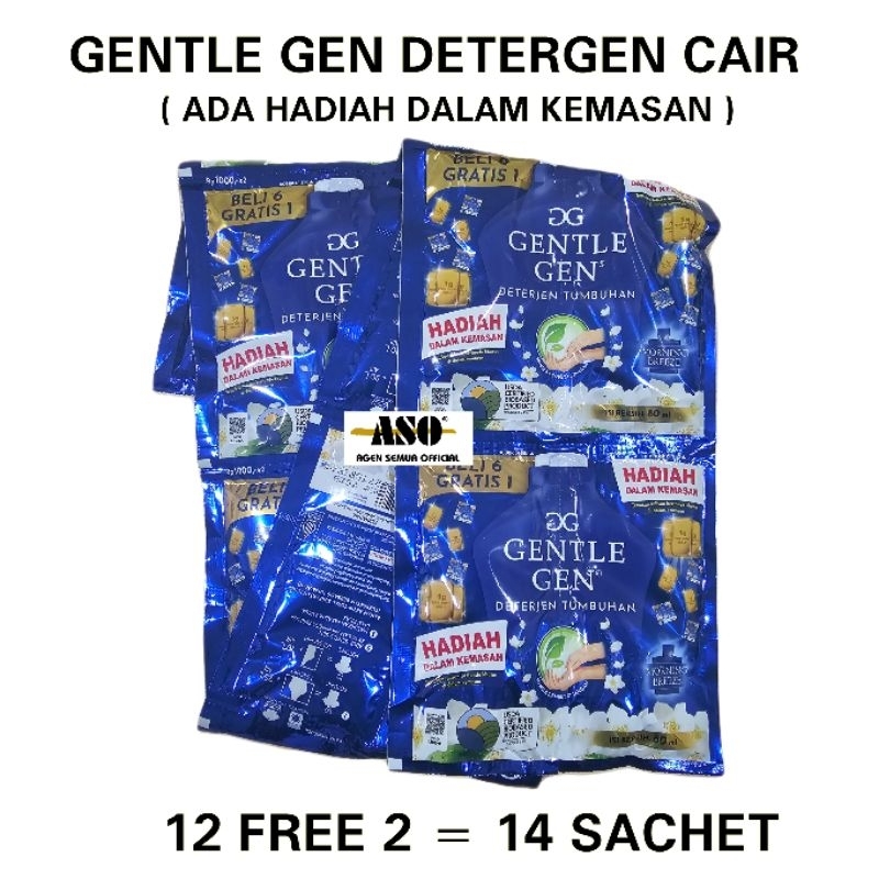 Jual GENTLE GEN Detergen Cair 80ml sabun cuci baju ( isi 14 sachet ...
