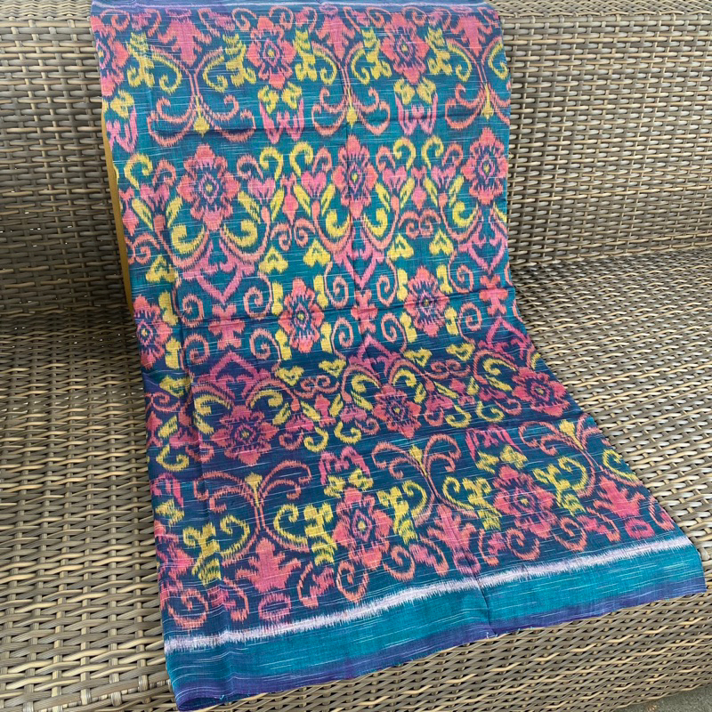 Jual tenun endek double ikat patra bali gringsing warna biru dimensi ...