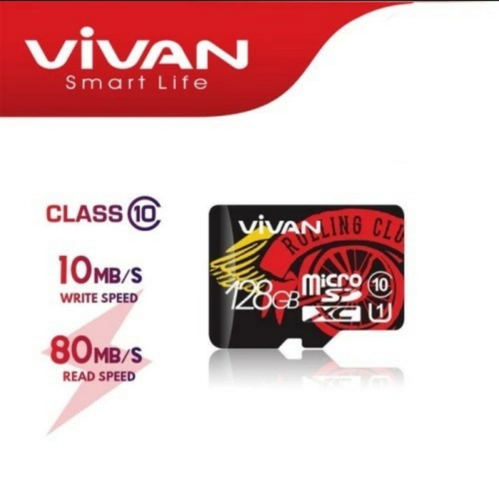Jual Vivan Memory Card V128U10 Micro SD 128GB Class 10 TF Card Garansi ...
