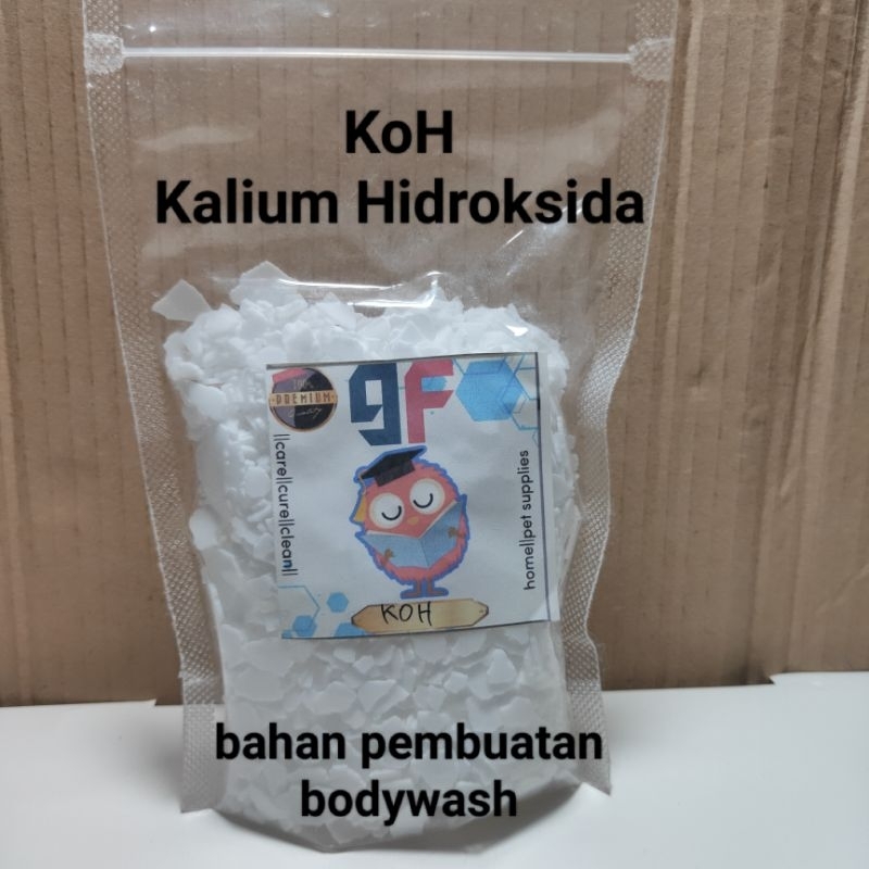 Jual KOH potassium hydroxide | kalium hidroksida bahan bodywash 250gr | Shopee Indonesia