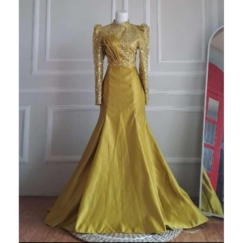 Jual Dress pesta duyung / gaun pengapit pengantin mermaid / baju ...