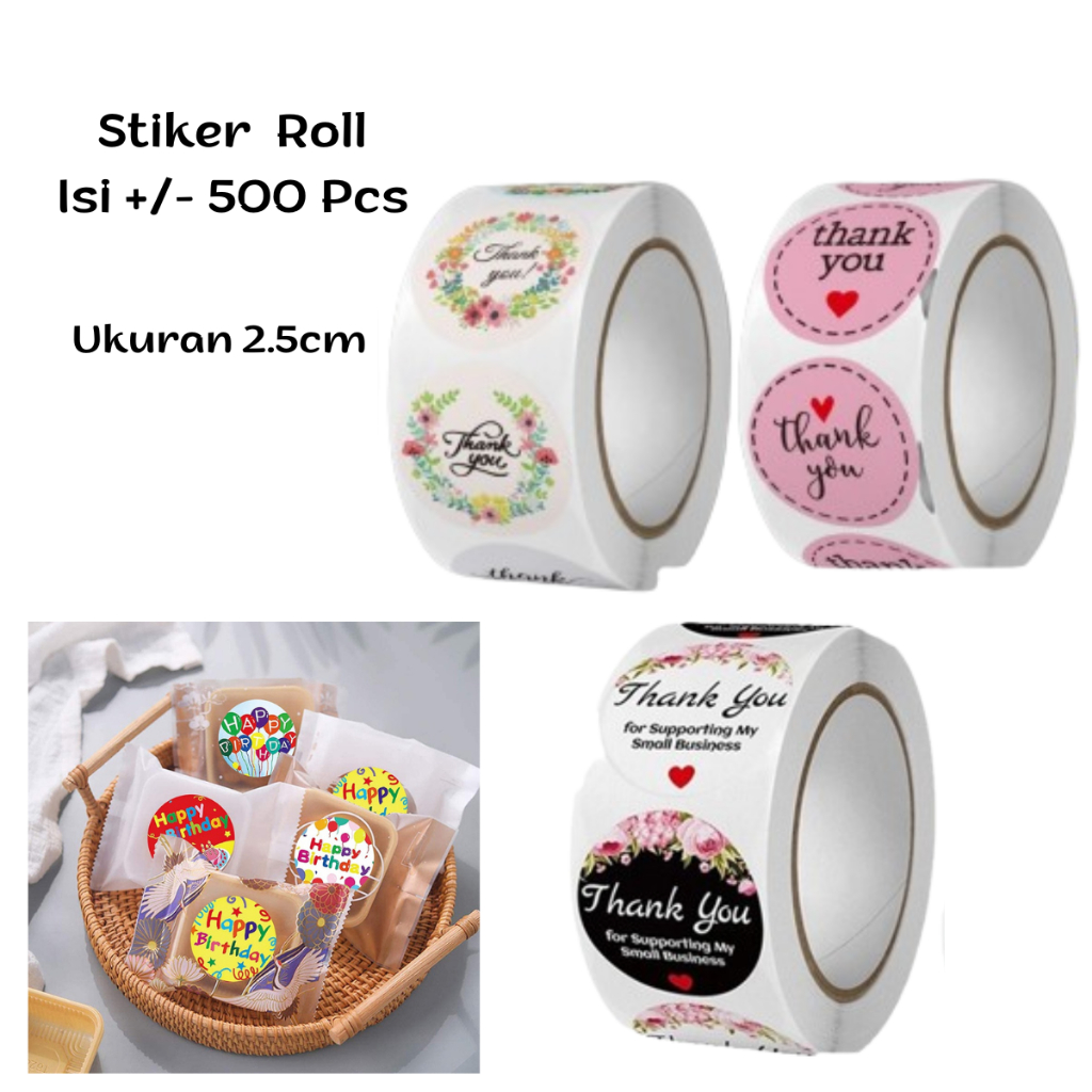 Jual Stiker Roll 500pcs Selamat Menikmati Sticker Makanan Kue Thank You ...