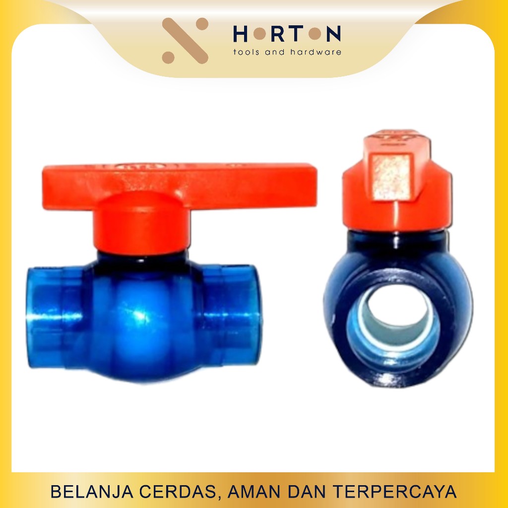 Jual Stop Kran PVC Transparan Ball Valve Bening ABS 1/2" 3/4" 1" Inch ...